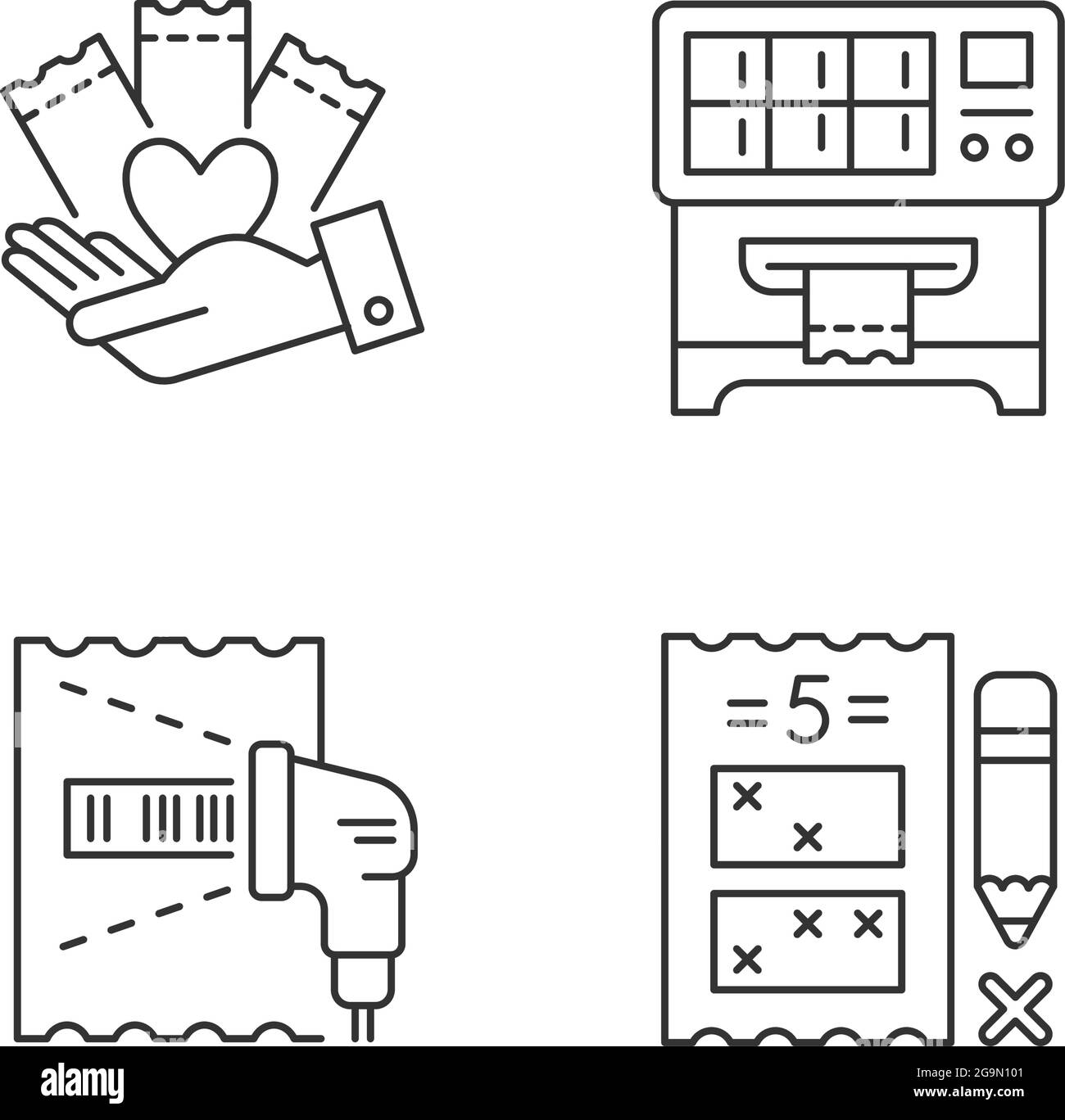 Playing lotto games linear icons set Stock Vector Image & Art - Alamy