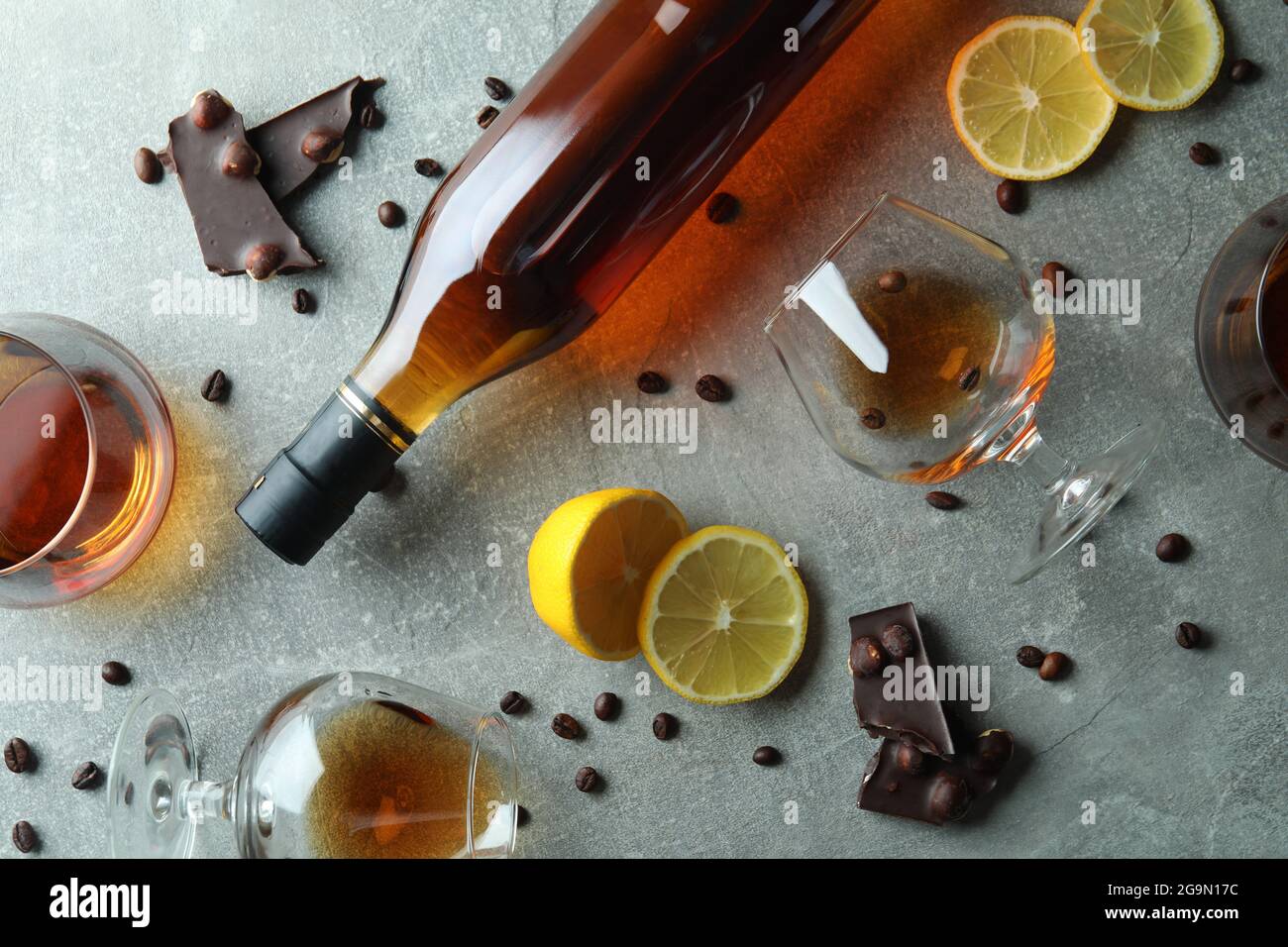 Concept of hard alcoholic drinks with cognac Stock Photo - Alamy