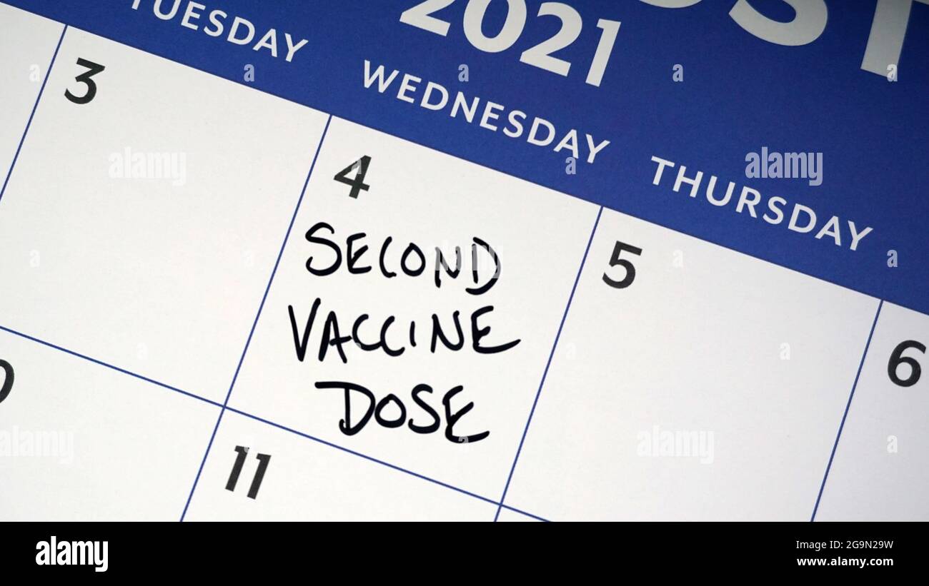 Second dose calendar hi-res stock photography and images - Alamy