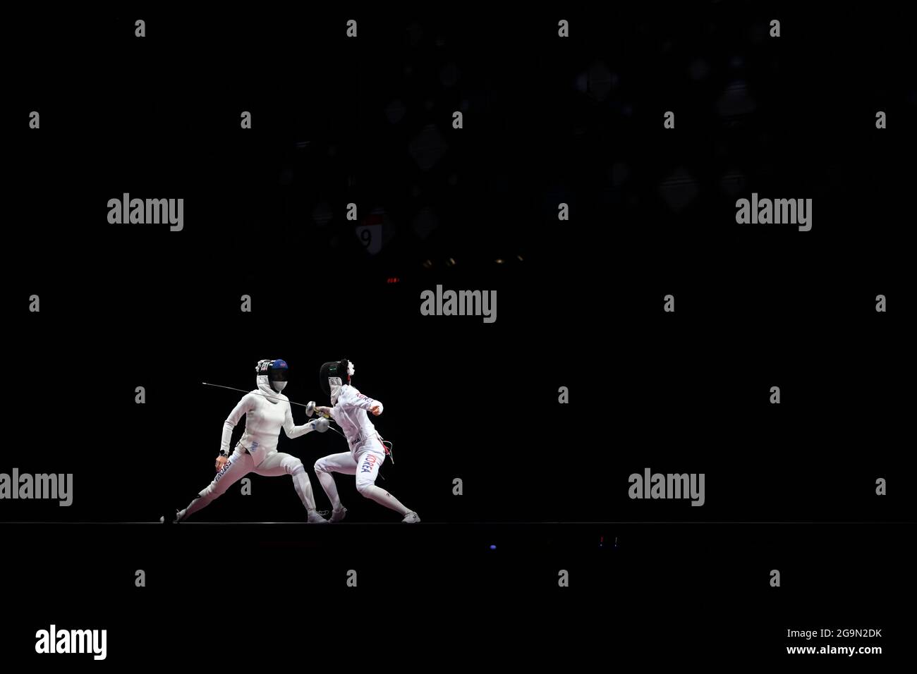 Tokyo, Japan. 27th July, 2021. Katrina Lehis (L) of Estonia comeptes ...