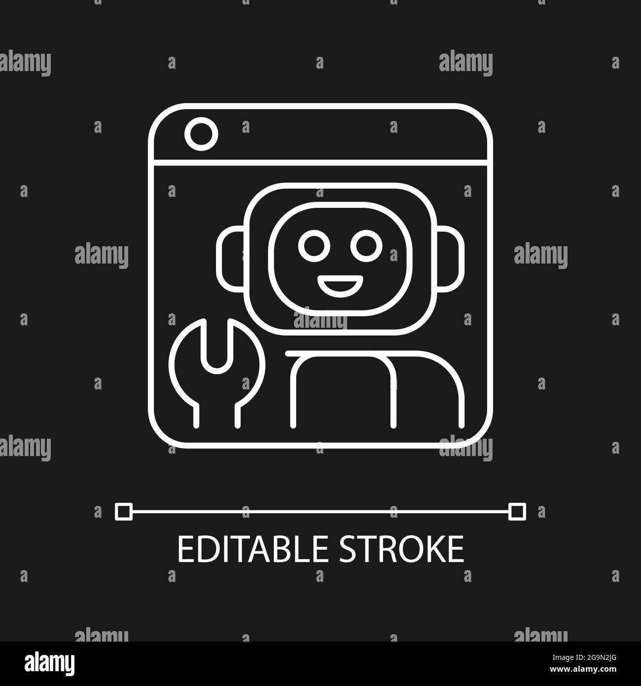 Robotics platforms white linear icon for dark theme Stock Vector Image ...