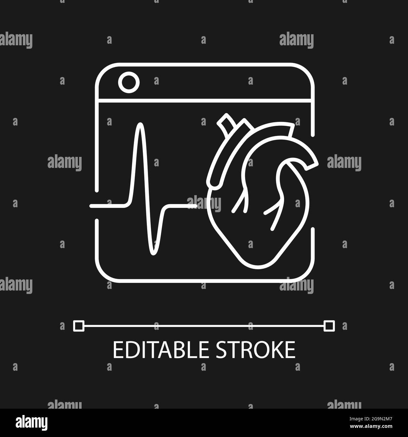 Medical platforms white linear icon for dark theme Stock Vector Image ...