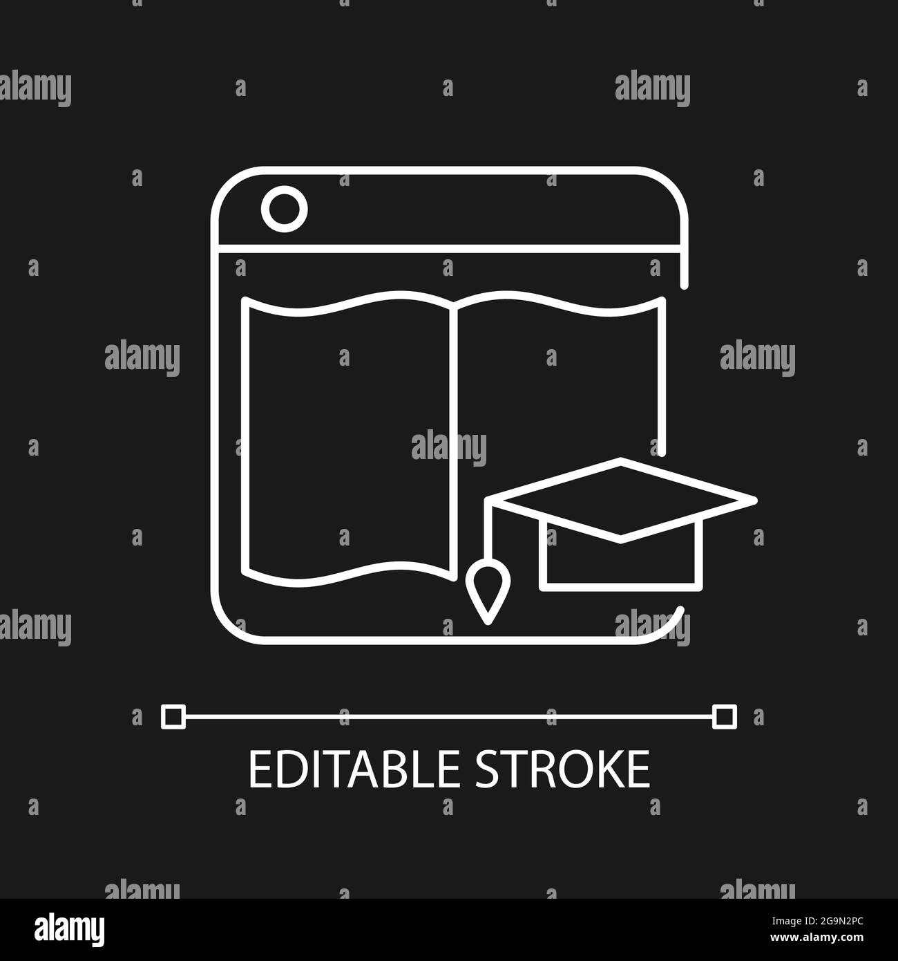 Learning platforms white linear icon for dark theme Stock Vector Image ... Learning platforms white linear icon for dark theme Stock Vector Image ...