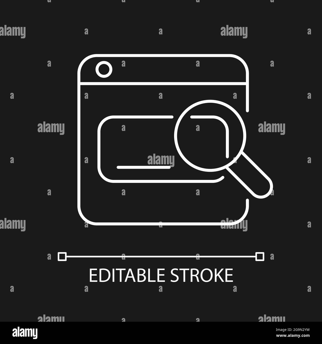 Search engines white linear icon for dark theme Stock Vector Image ...