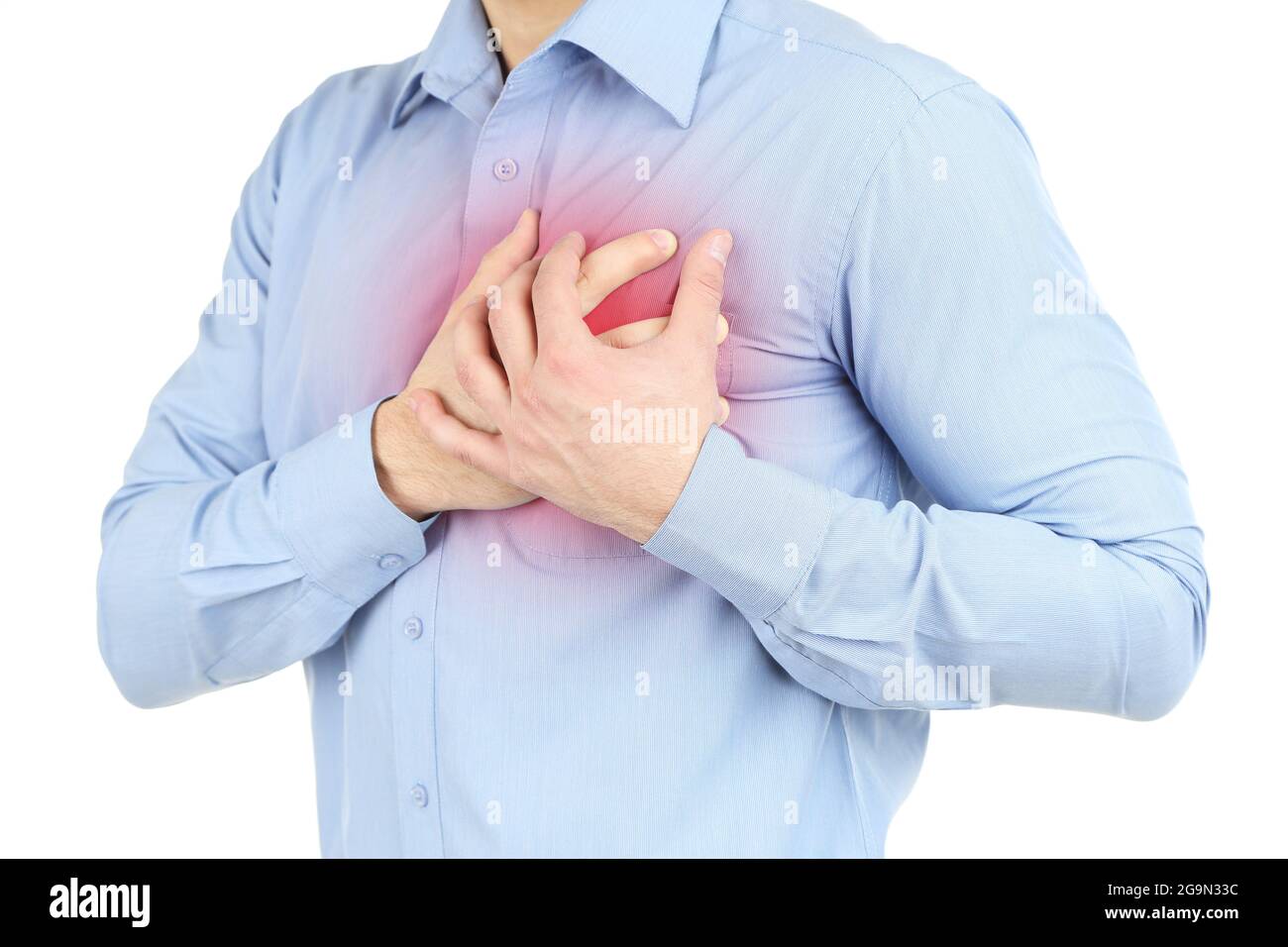 Man having chest pain - heart attack Stock Photo - Alamy