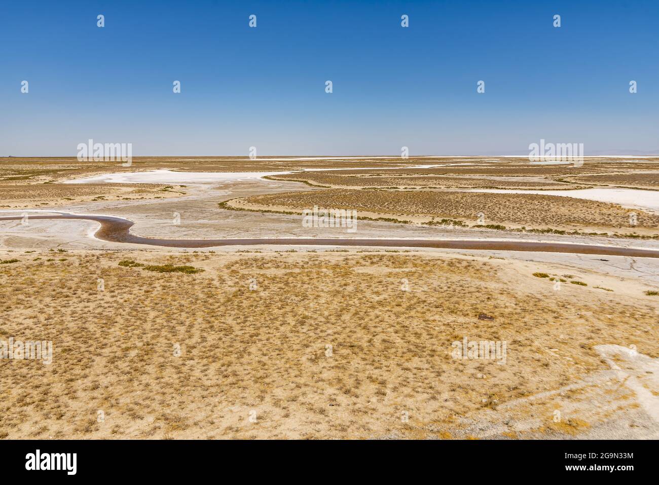 Industrial site for salt production by the Tuz Lake in Turkey Stock ...
