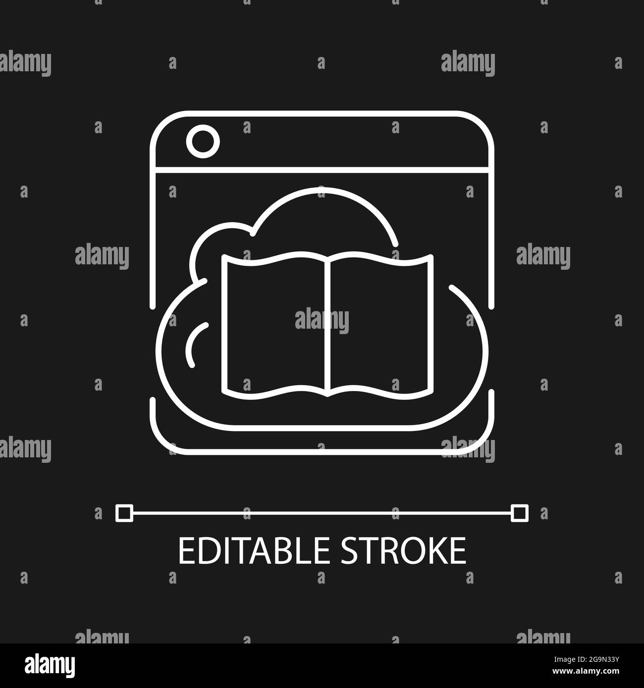 Online library white linear icon for dark theme Stock Vector Image ...