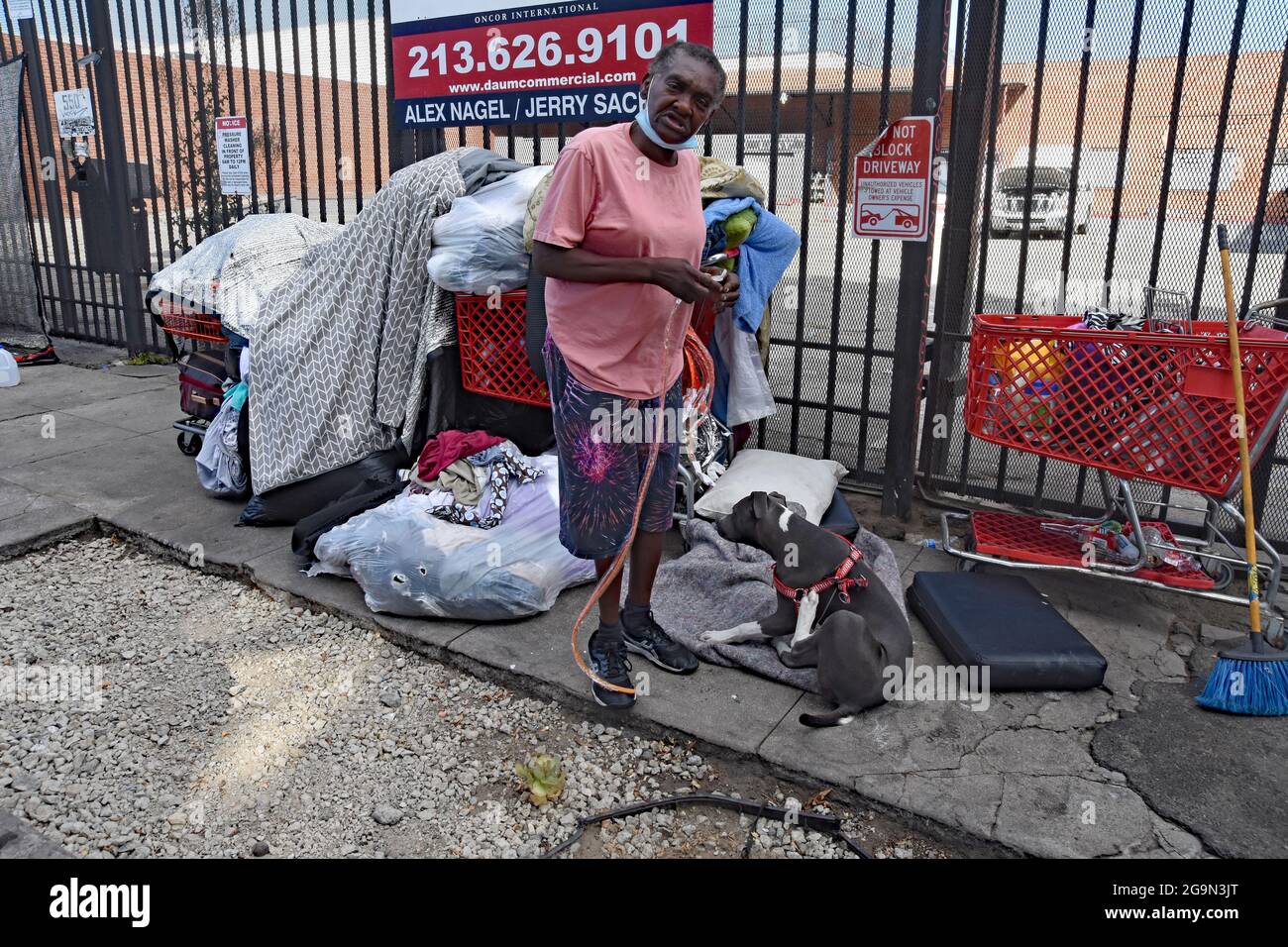 Skid Row, Downtown Central Los Angeles, California, USA, June 2021. Los ...