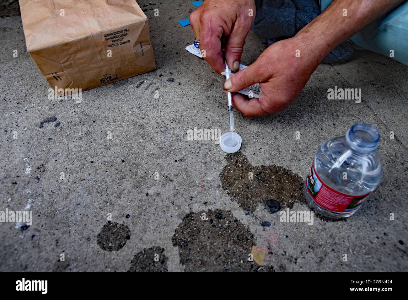 Skid Row, Downtown Central Los Angeles, California, USA, June 2021 ...