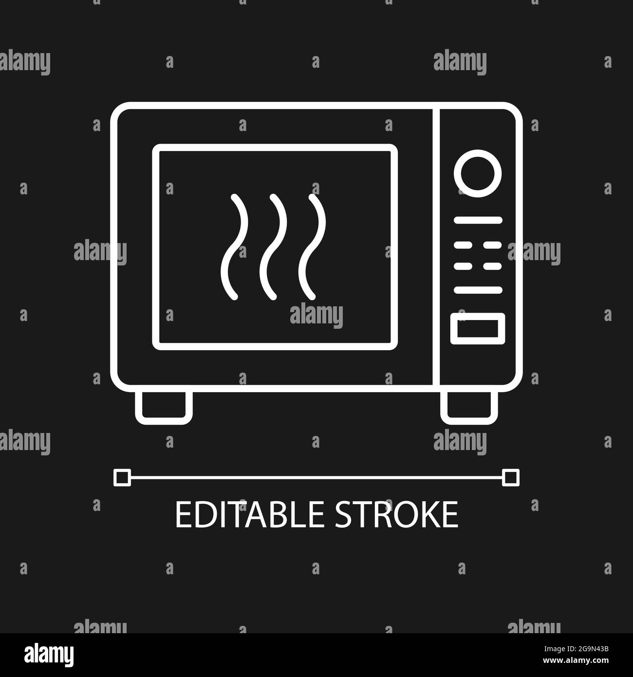 Microwave white linear icon for dark theme Stock Vector Image & Art - Alamy