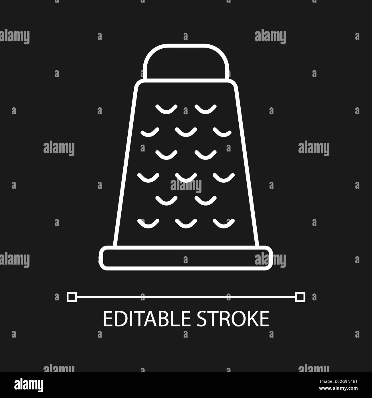 Grate for cooking white linear icon for dark theme Stock Vector Image ...