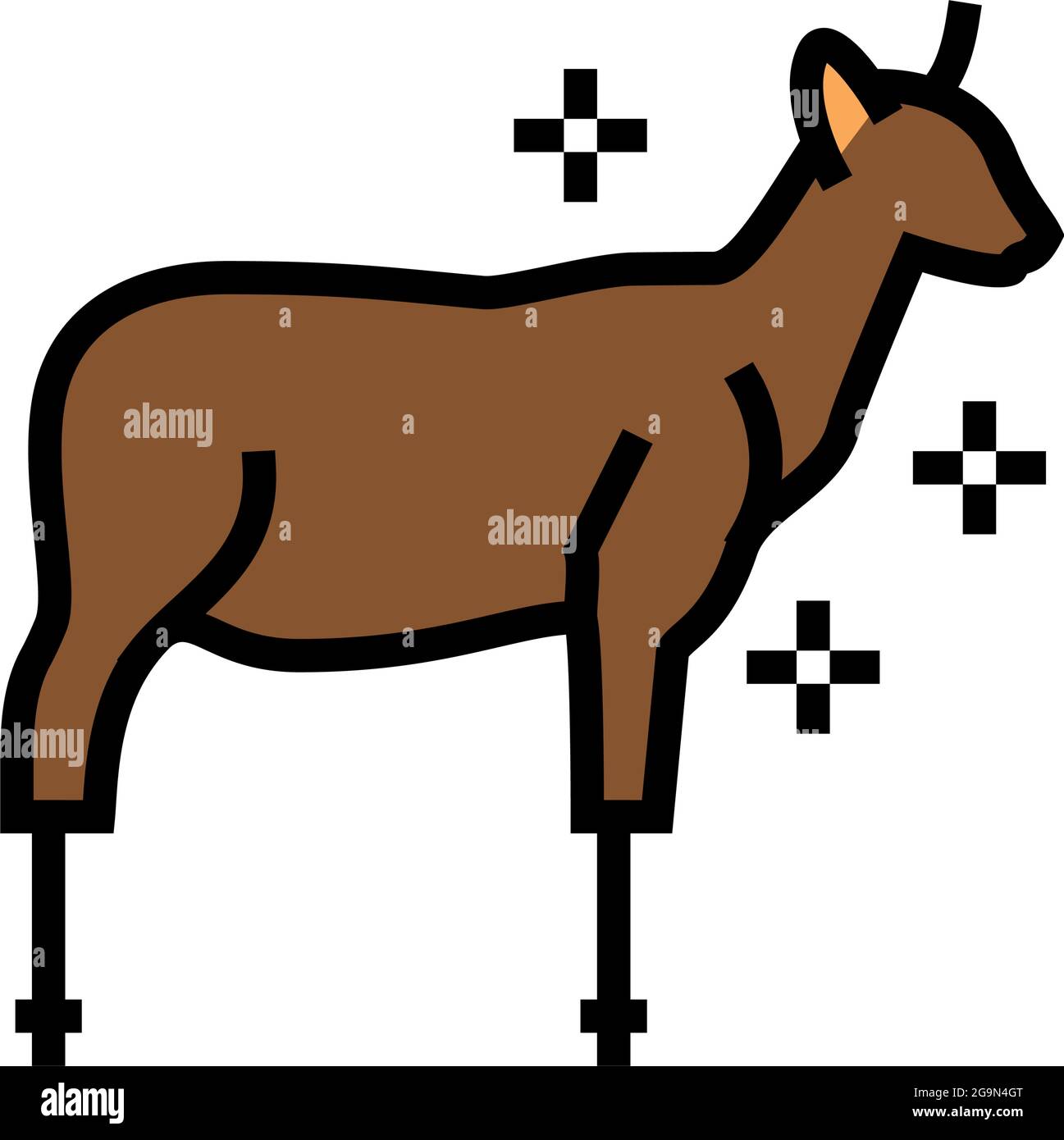 stuffed hoofed animal color icon vector. stuffed hoofed animal sign ...