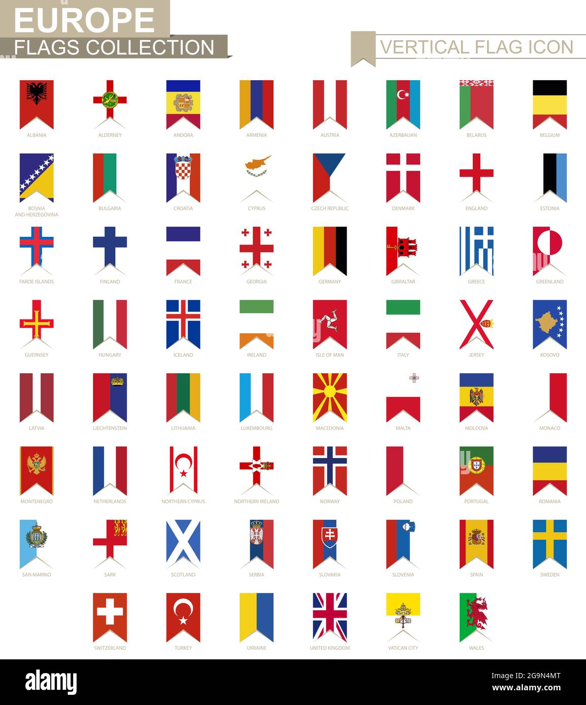 Vertical flag icon of Europe. European countries vector flag collection ...