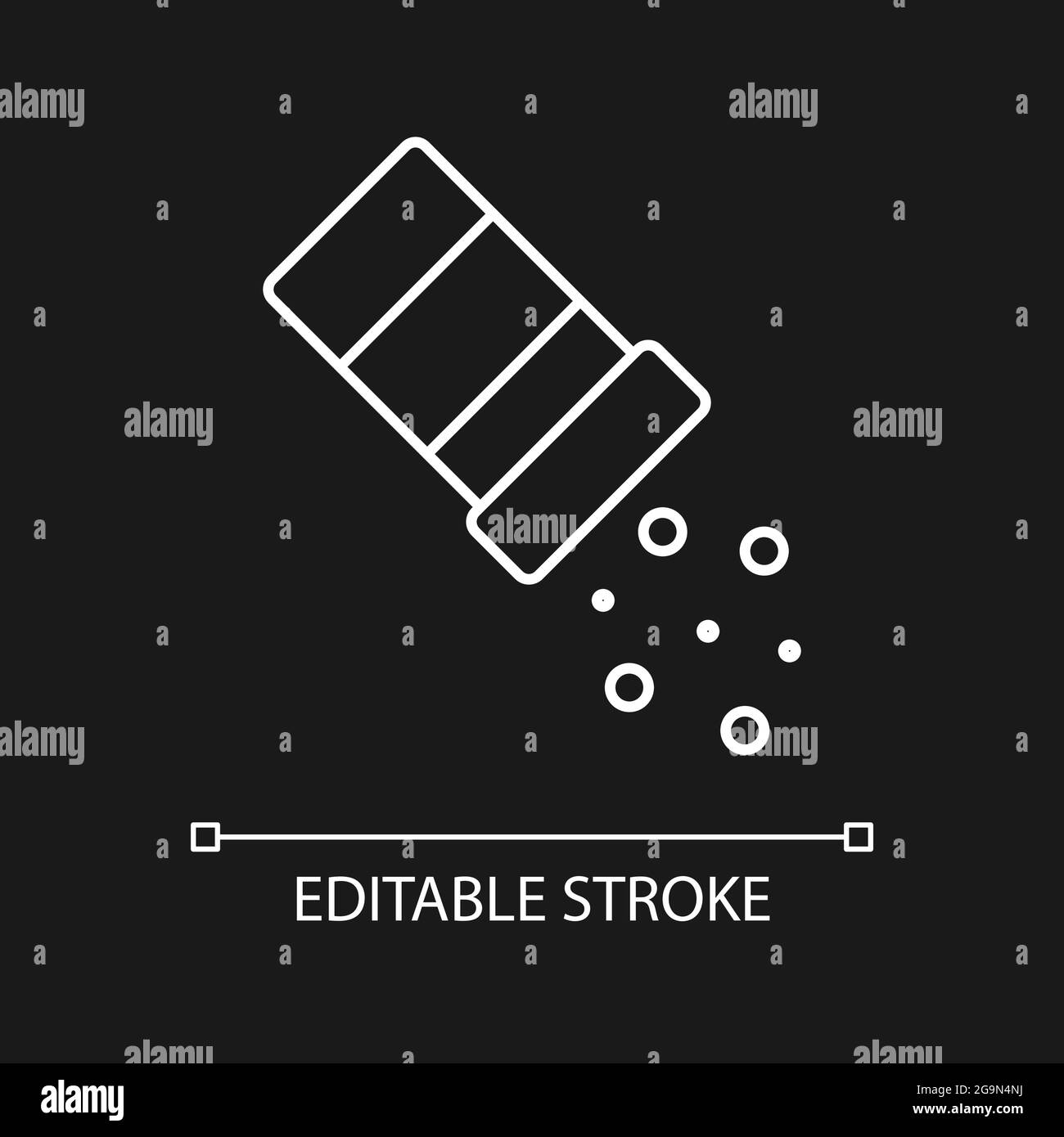 Sprinkle salt white linear icon for dark theme Stock Vector Image & Art ...