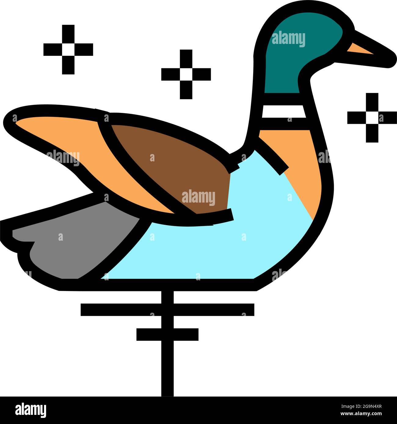 stuffed decoy for duck color icon vector. stuffed decoy for duck sign ...