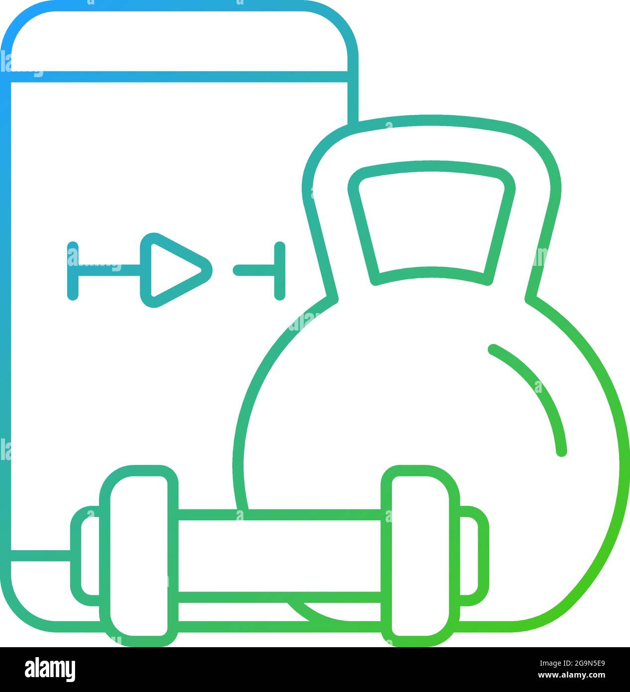 Online weightlifting exercises training gradient linear vector icon ...