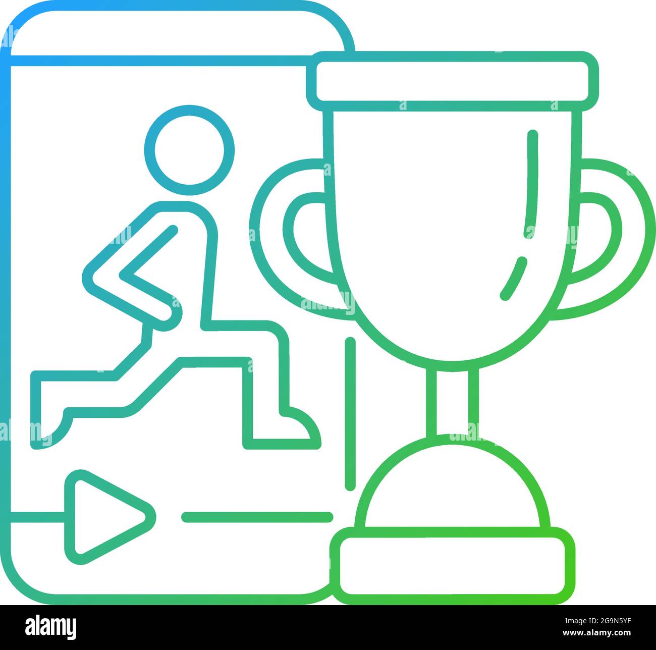 Fitness online challenge gradient linear vector icon Stock Vector Image ...