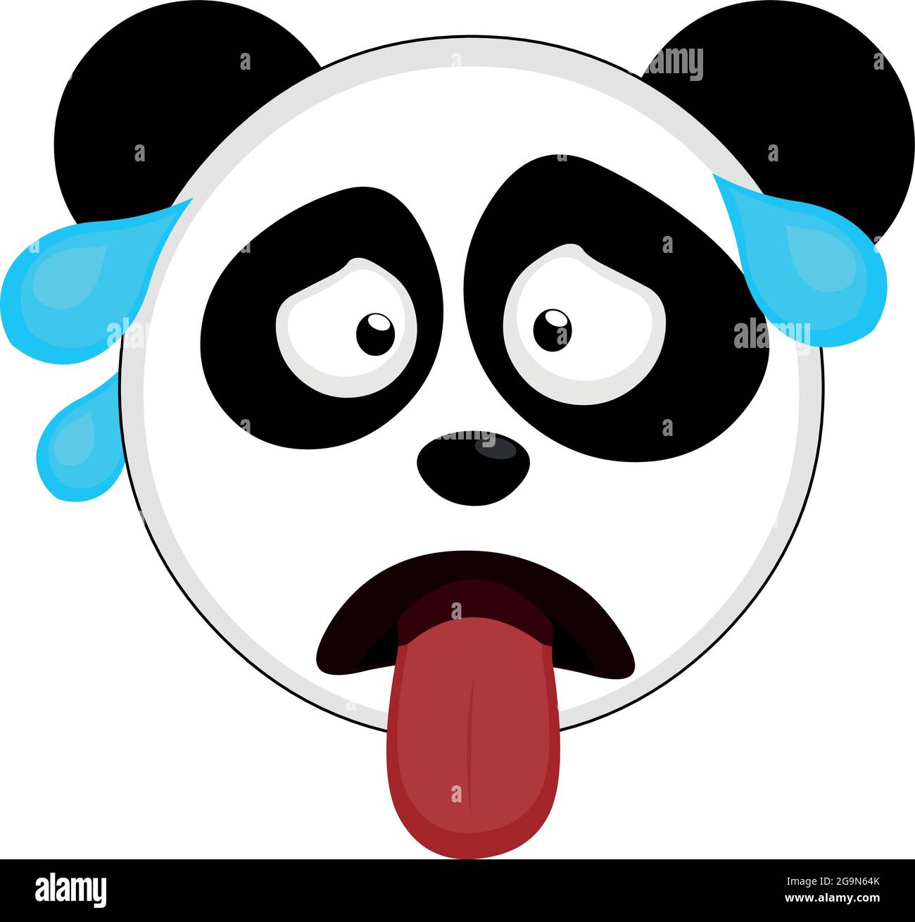 Vector emoticon illustration of the face of a cartoon panda bear ...