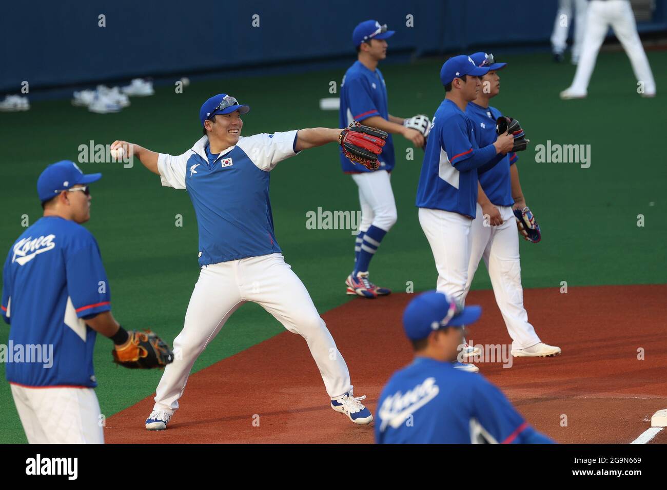 27th July, 2021. South Korean Olympic baseball team Kim Hyun-soo (2nd ...