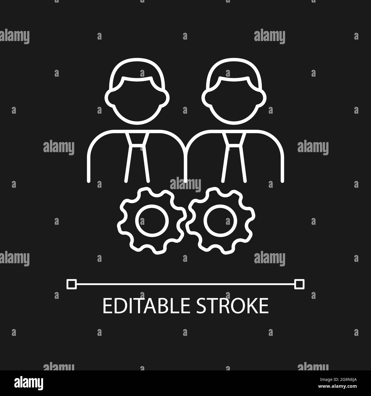 Collaboration white linear icon for dark theme Stock Vector Image & Art ...