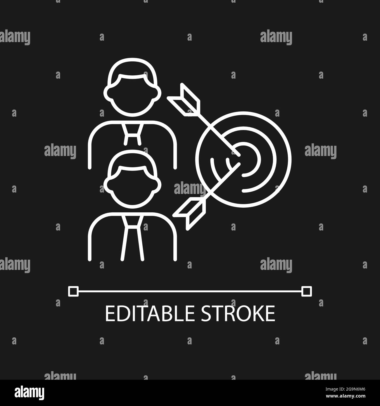 Common goal white linear icon for dark theme Stock Vector Image & Art ...