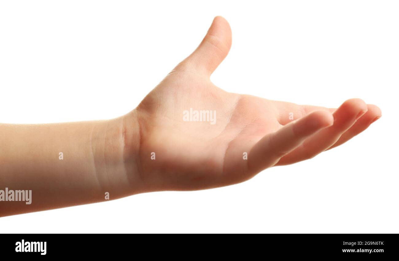 Child hand isolated on white Stock Photo - Alamy