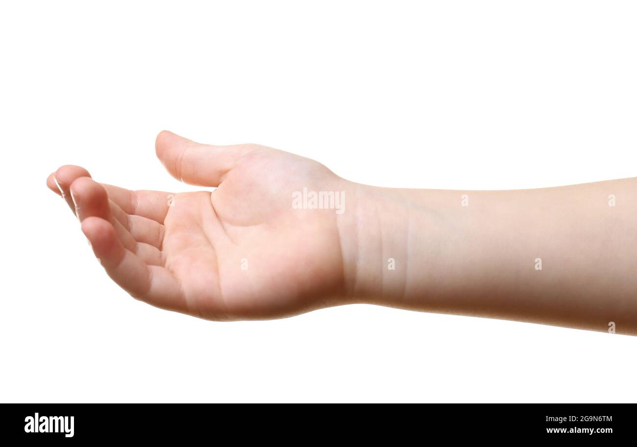 Child hand isolated on white Stock Photo - Alamy