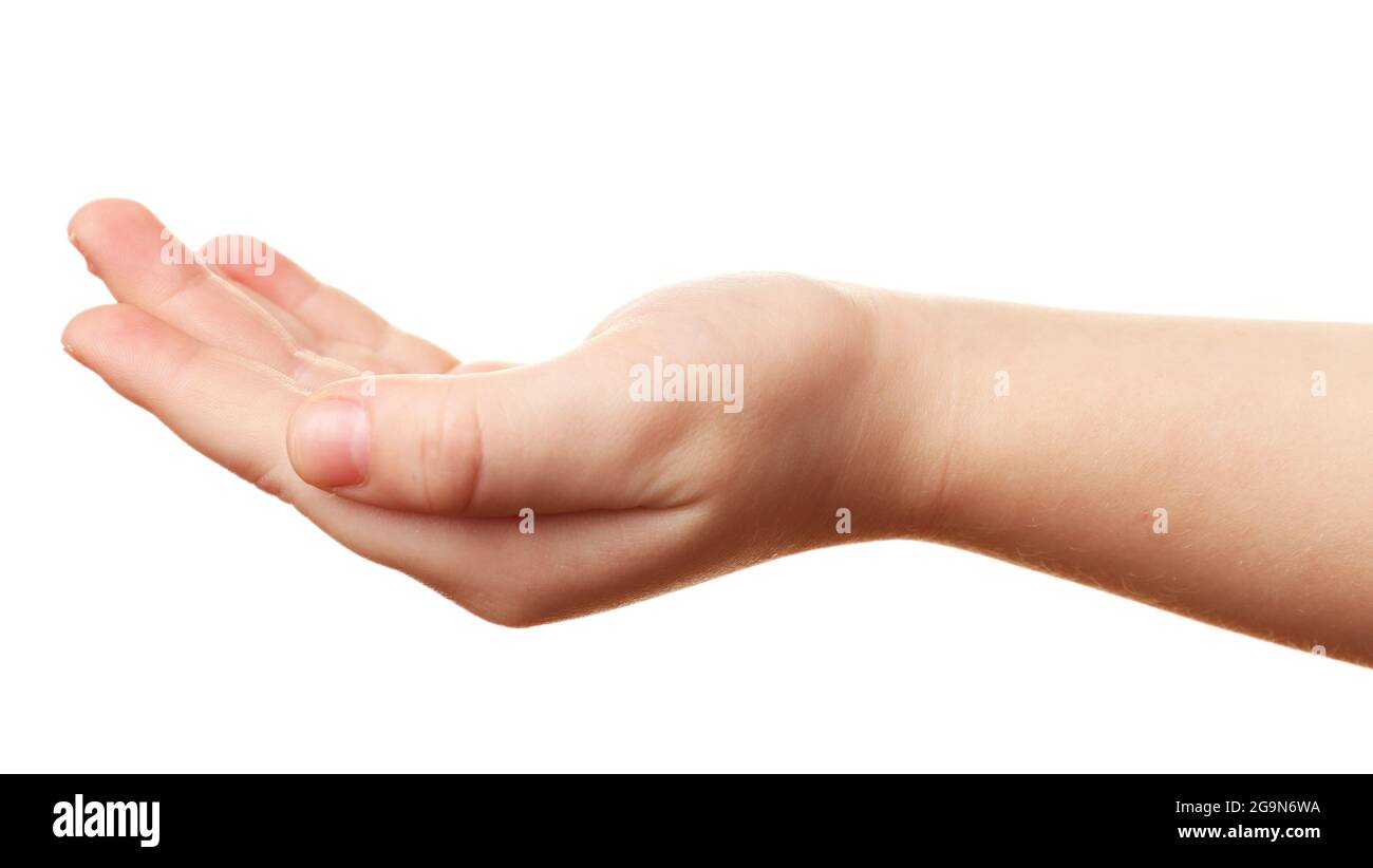 Child hand isolated on white Stock Photo - Alamy