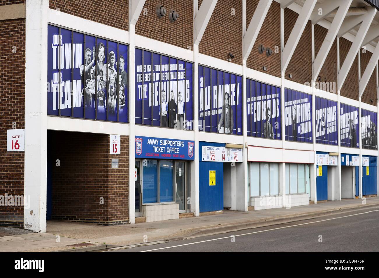 Cobbold Stand exterior windows facelift, Portman Road, Ipswich, UK ...