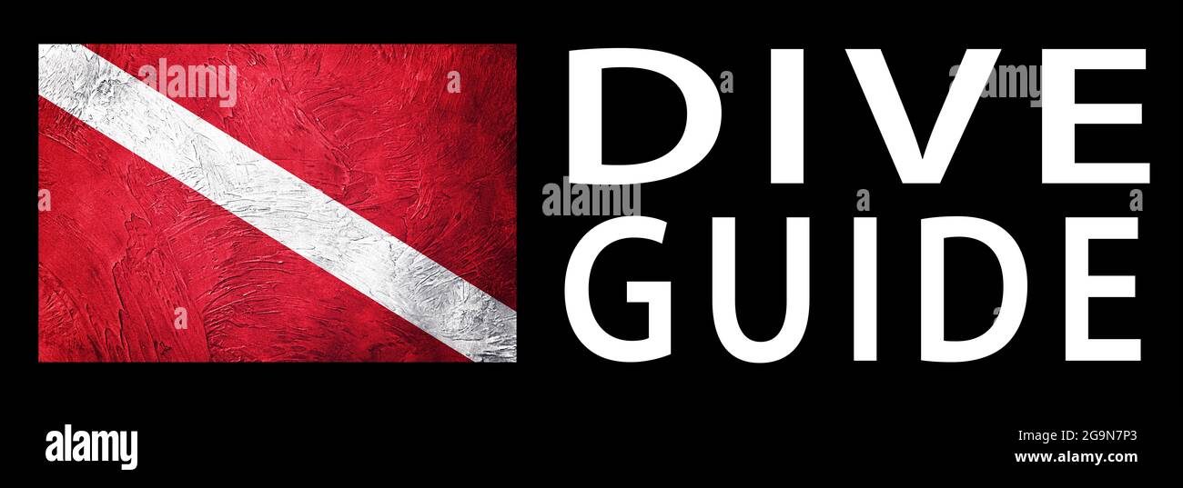 Dive Guide, Diver Down Flag, Scuba flag, Scuba Diving Stock Photo - Alamy