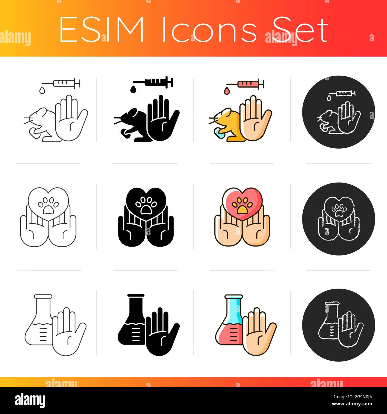 Animal testing icons set Stock Vector Image & Art - Alamy