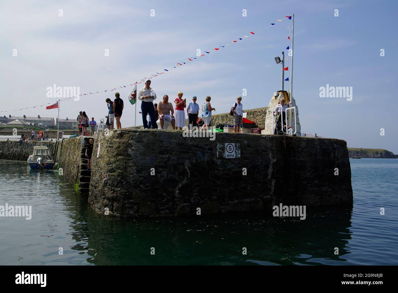 Breakwater, Cemaes Harbour, Anglesey Stock Photo - Alamy