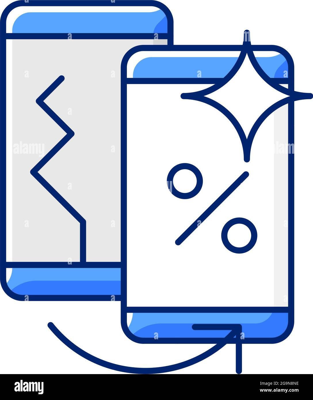 Old phone replacement RGB color icon Stock Vector Image & Art - Alamy