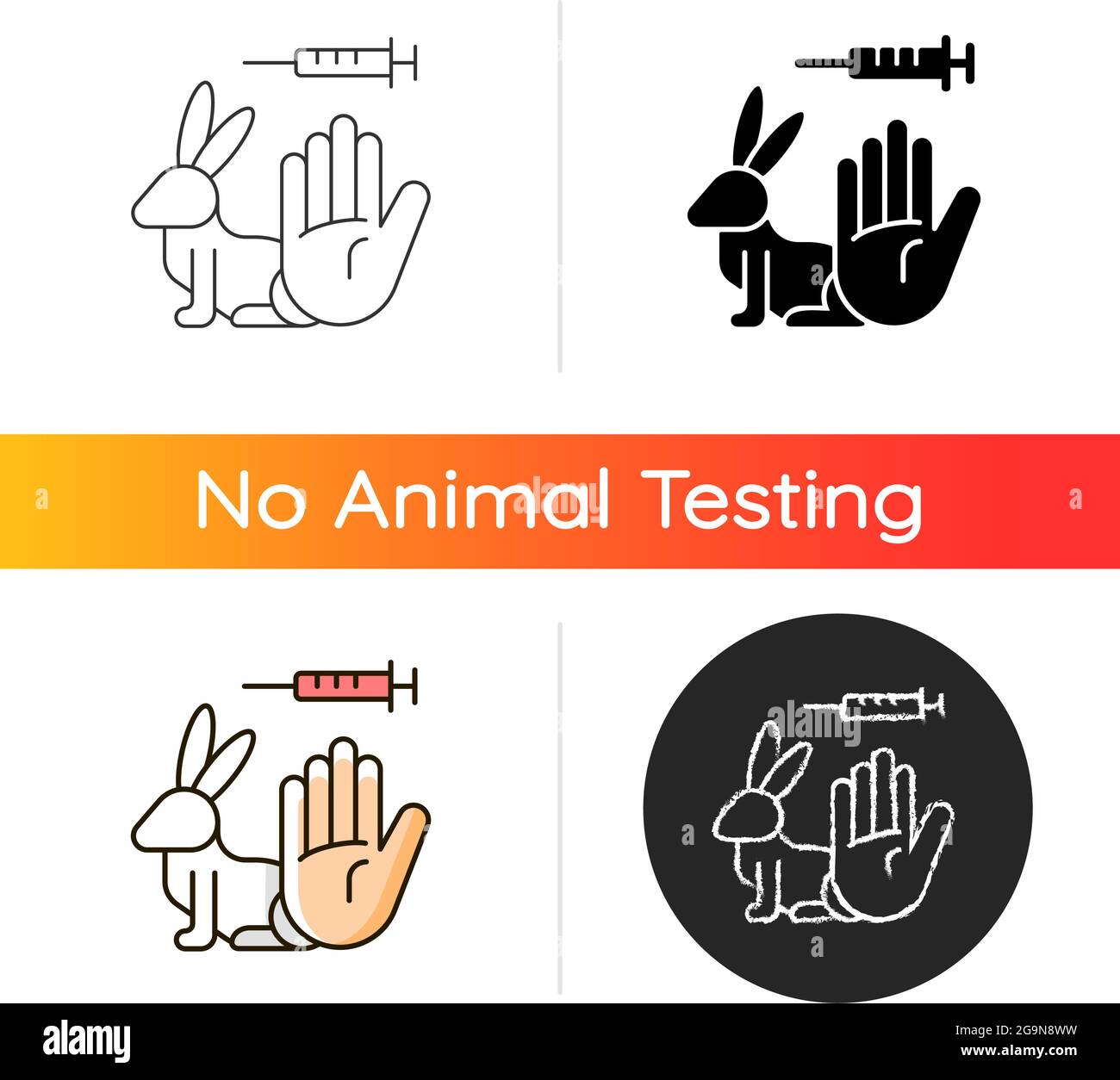 No rabbit testing gradient icon Stock Vector Image & Art - Alamy