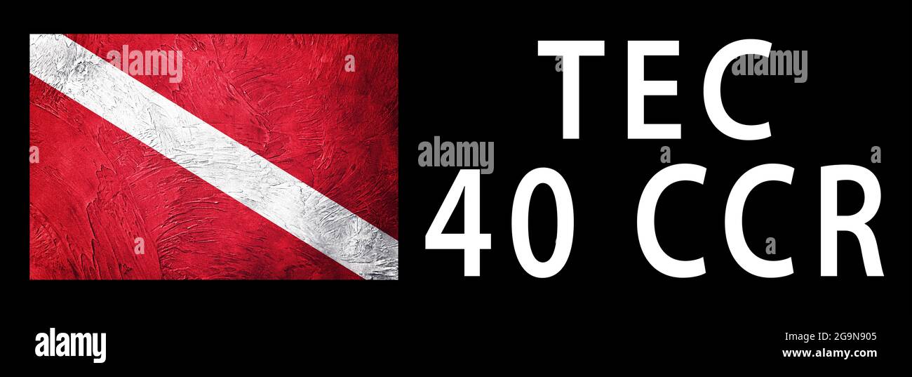Tec 40 CCR, Diver Down Flag, Scuba flag, Scuba Diving Stock Photo - Alamy