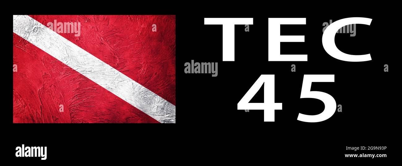 Tec 45, Diver Down Flag, Scuba flag, Scuba Diving Stock Photo - Alamy