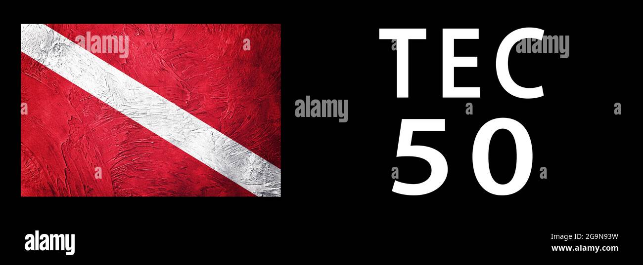 Tec 50, Diver Down Flag, Scuba flag, Scuba Diving Stock Photo - Alamy