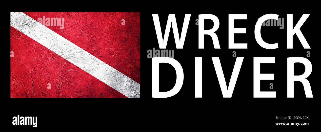 Wreck Diver, Diver Down Flag, Scuba flag, Scuba Diving Stock Photo - Alamy