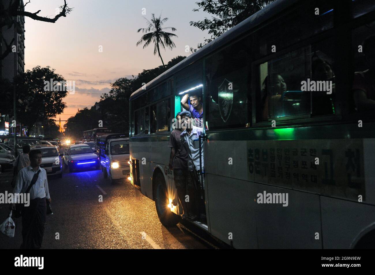 Yangon commuters bus hi-res stock photography and images - Alamy