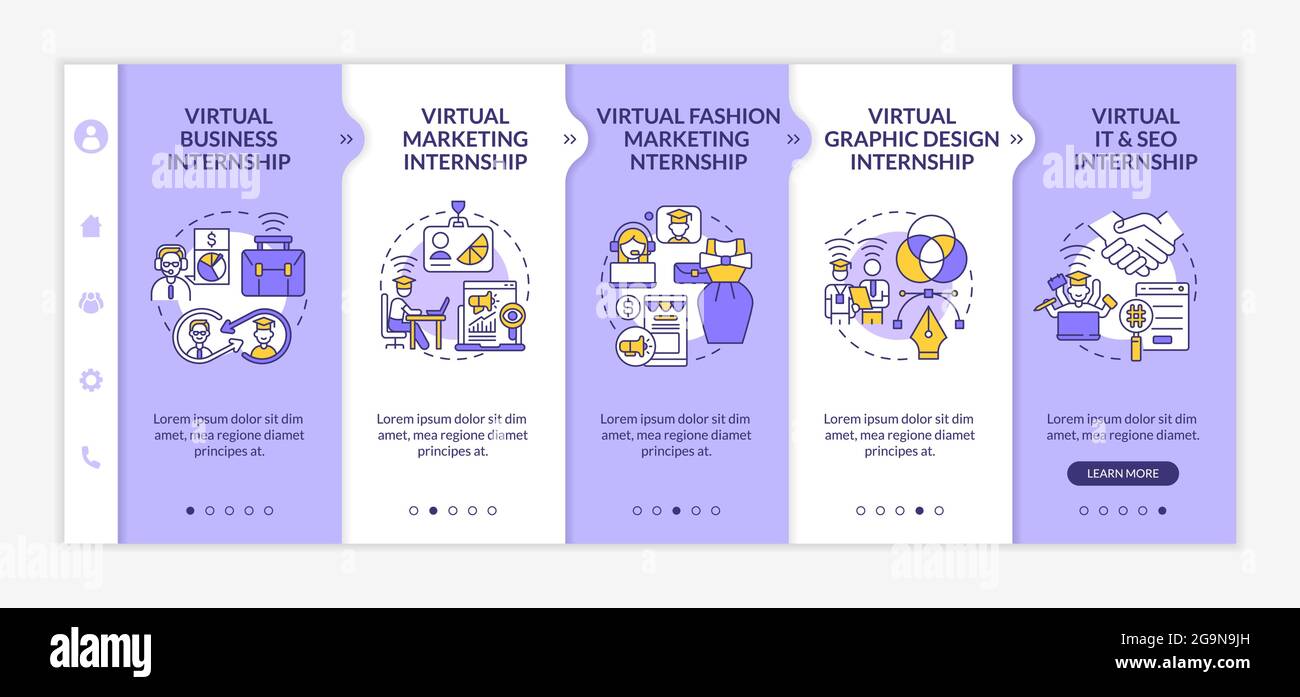 Top virtual internship areas onboarding vector template Stock Vector ...