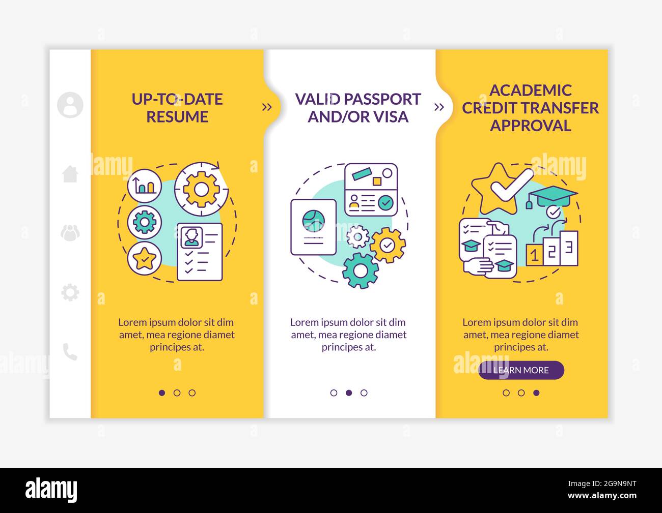International internship requirements onboarding vector template Stock ...