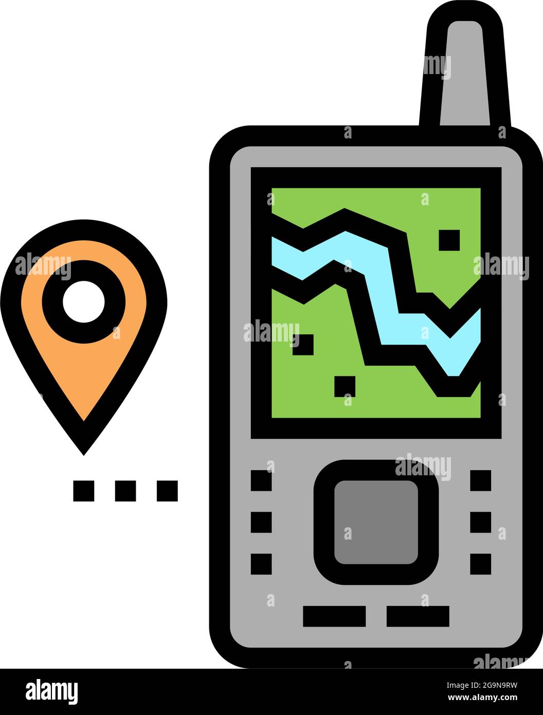 geolocated device color icon vector. geolocated device sign. isolated ...