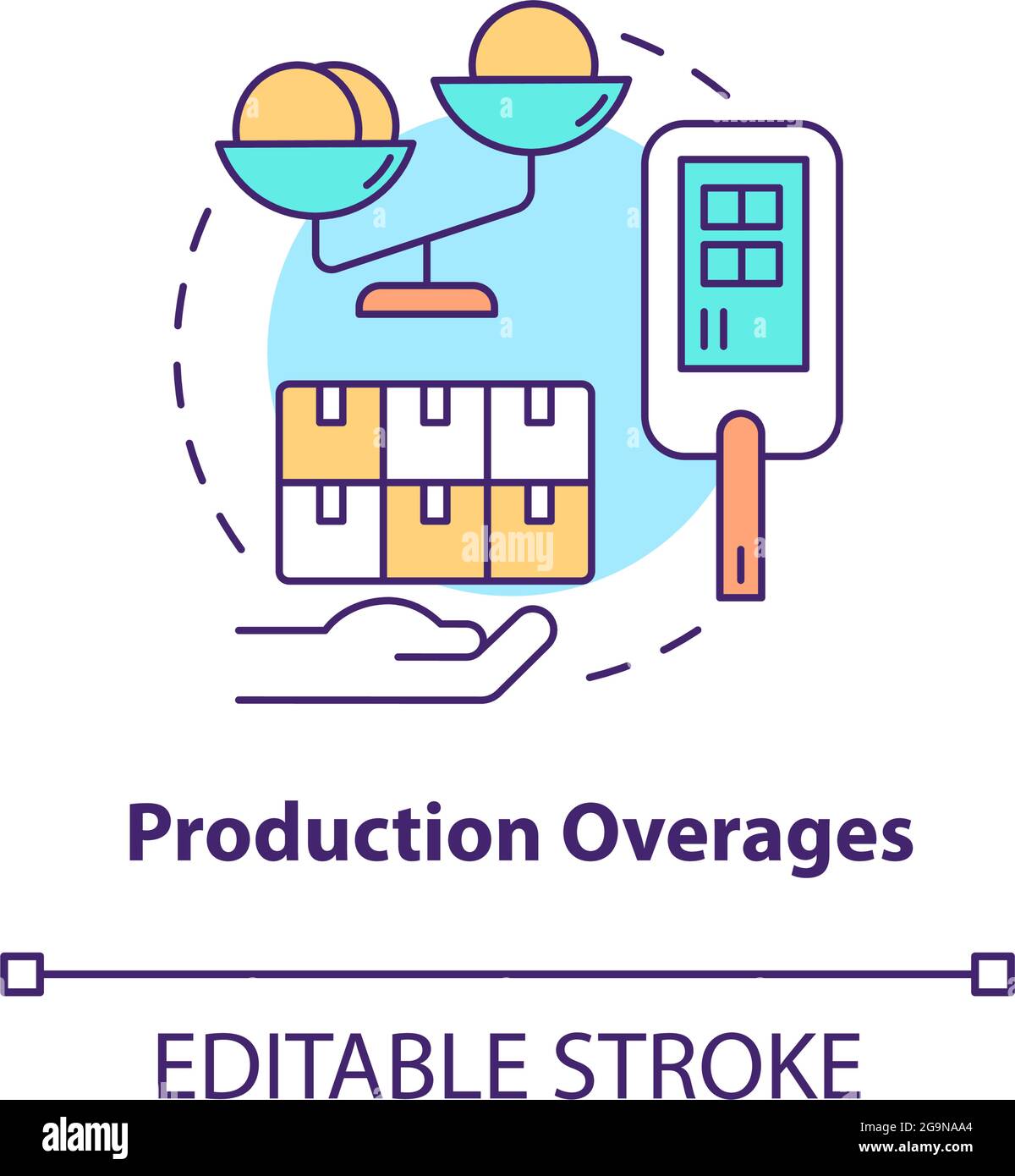 Production overages and usage limits concept icon Stock Vector Image ...