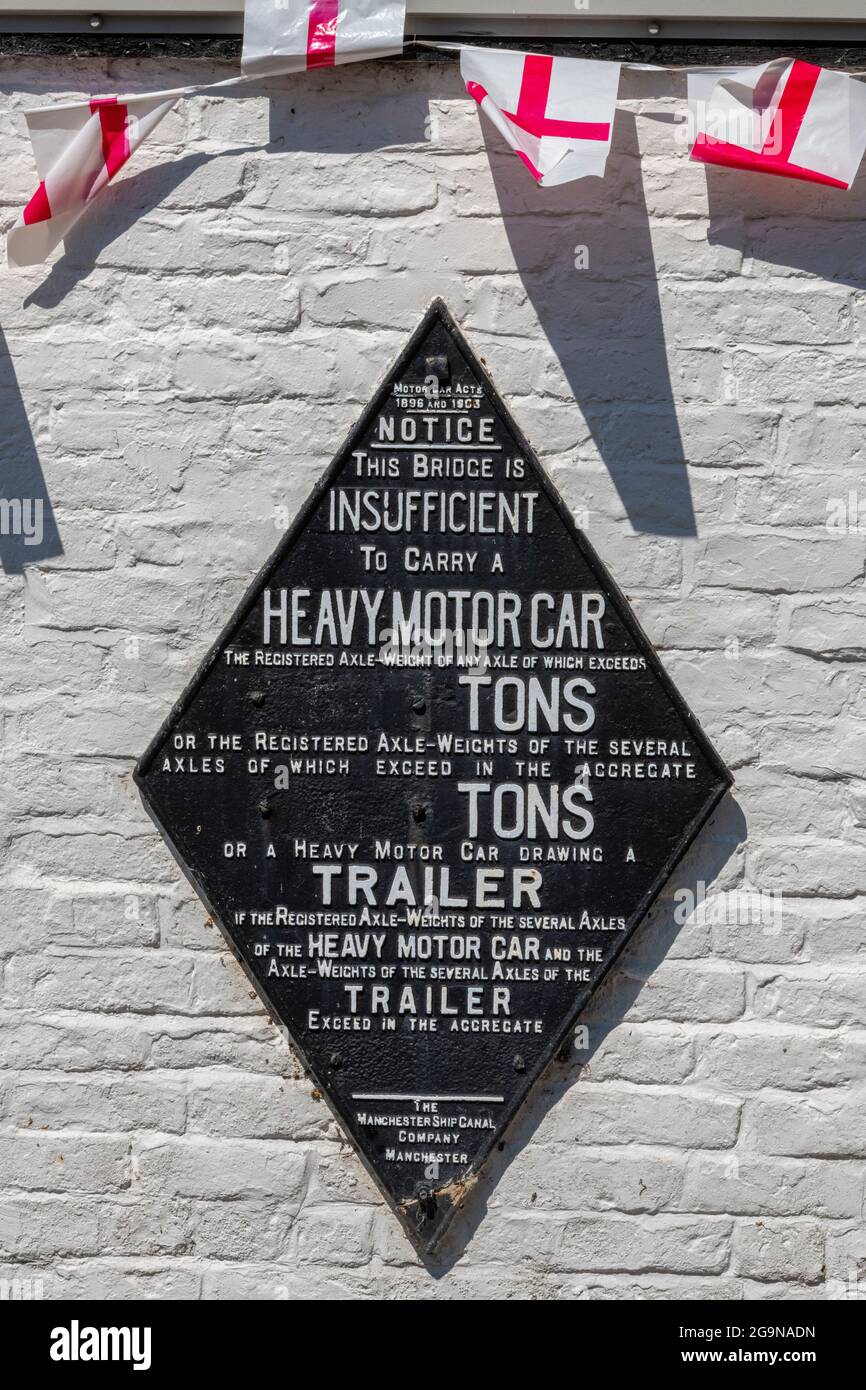 vintage or historic sign on the bridgewater canal in sale greater ...
