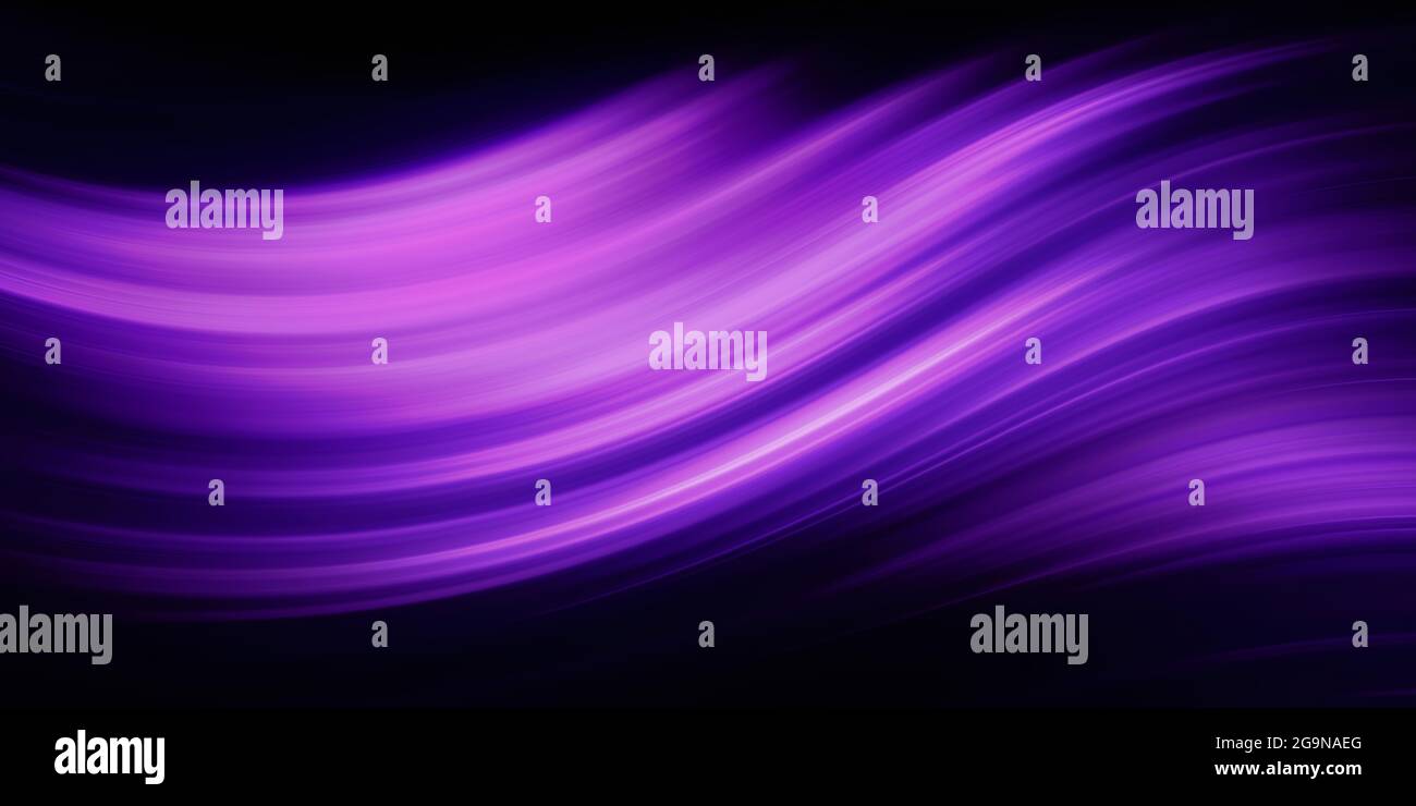 Abstract Violet wave lines on black background, Soft Violet Wave ...