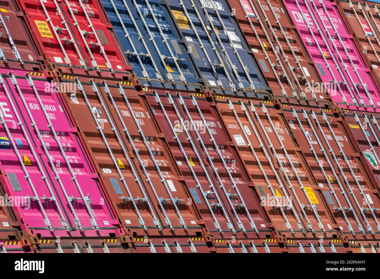 Shipping Containers Stacked Containers Ready For Loading High ...