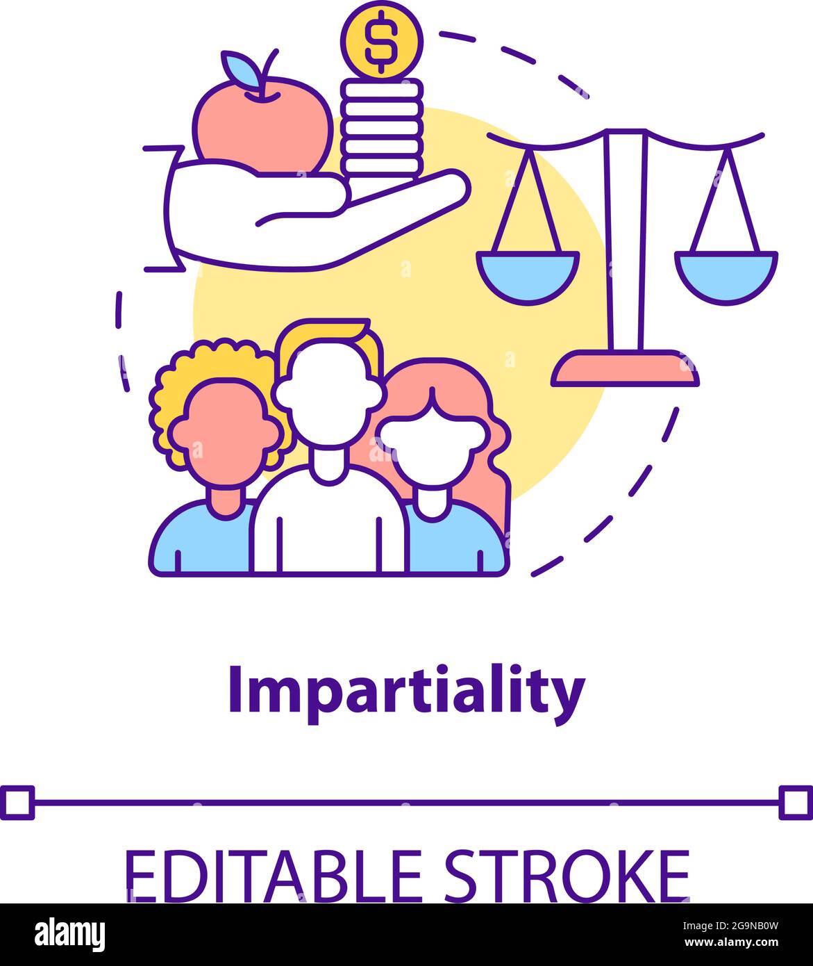 Impartiality and social relations concept icon Stock Vector Image & Art ...