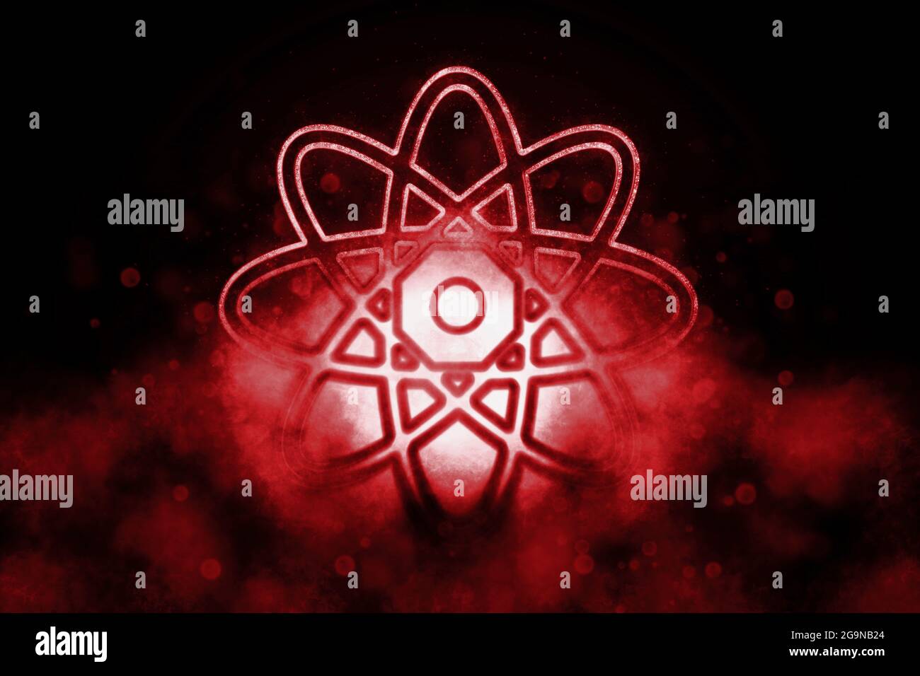Atom Symbol, Atom Icon, Science, Blue symbol Stock Photo - Alamy