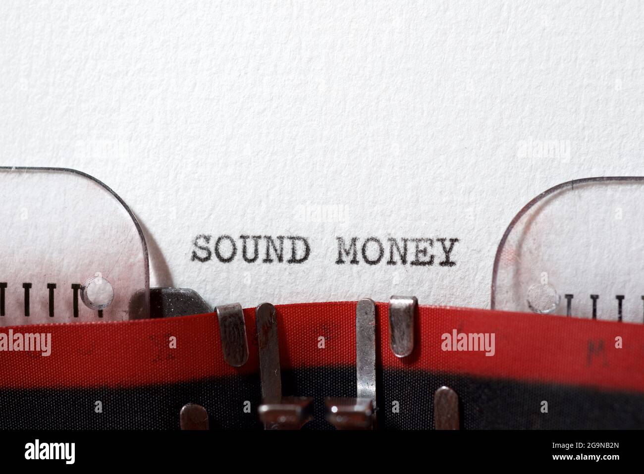 Sound money phrase written with a typewriter Stock Photo - Alamy