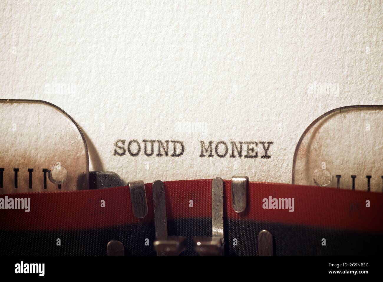 Sound money phrase written with a typewriter Stock Photo - Alamy
